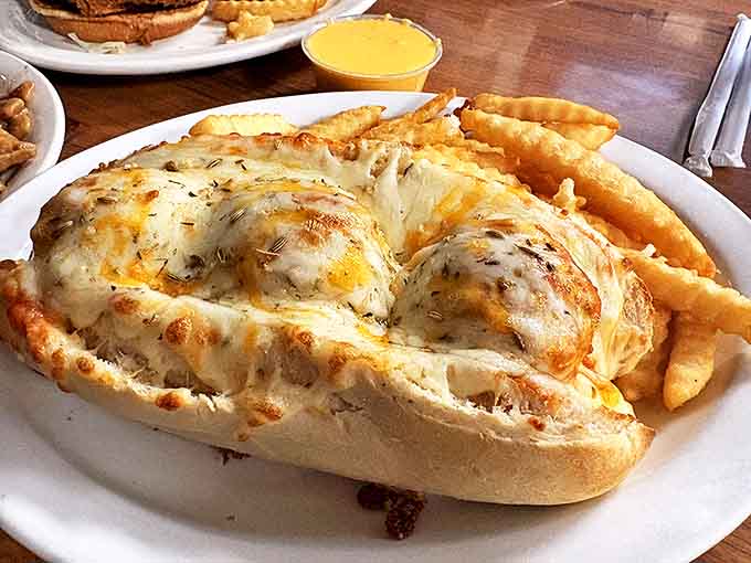 Melted cheese cascades over meatballs in this Italian-American masterpiece. The perfect sandwich for when your soul needs a warm, comforting hug.