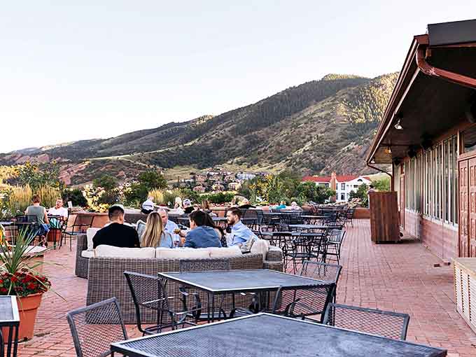 Dining al fresco at The Fort means mountain views with your meal&mdash;nature's version of dinner and a show, Colorado style.