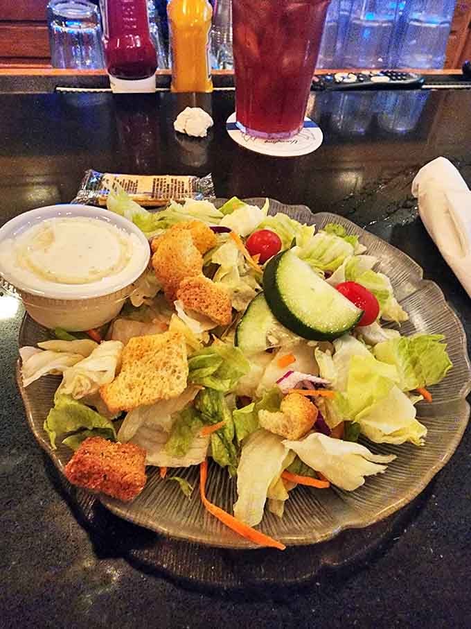 Even the salad gets the royal treatment here&mdash;fresh, crisp, and substantial enough to satisfy without making you feel like you're missing out.