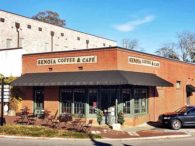 Senoia Coffee & Caf&eacute; anchors a corner of downtown, where locals gather for morning rituals of caffeine and conversation.