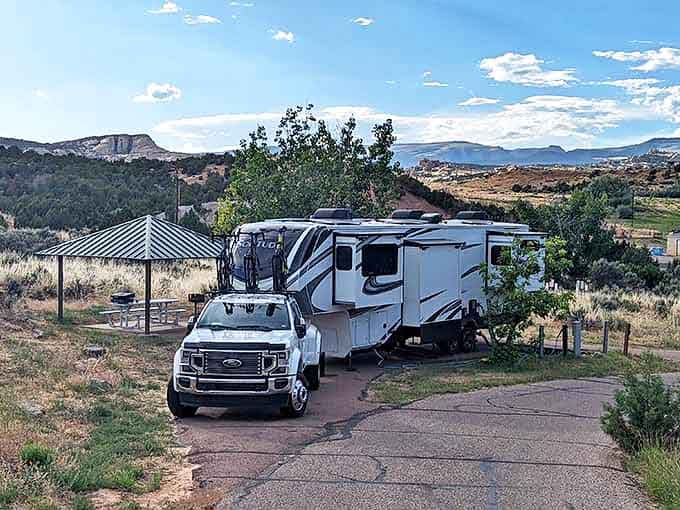 RV paradise with a view! Steinaker State Park offers camping spots where the morning coffee comes with complimentary landscape masterpieces.