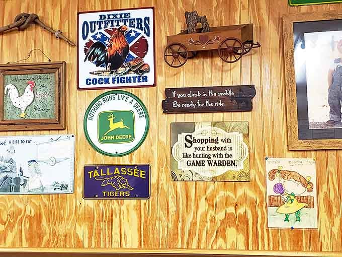 Wall d&eacute;cor that tells you more about the place than any Yelp review ever could. Each sign and knickknack represents a chapter in the restaurant's unwritten history.