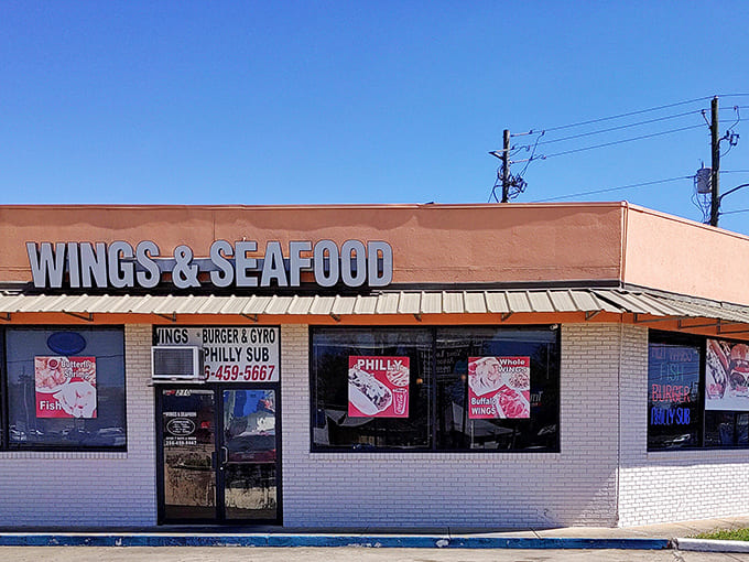 This no-frills wings and seafood joint promises straightforward satisfaction. The best local spots don't need fancy signage—just good food.
