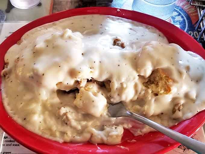 Biscuits and gravy&mdash;the breakfast that hugs you from the inside. This plate doesn't just feed your body; it soothes your soul.