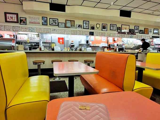 A master at work &ndash; decades of experience in those hands crafting the perfect Rhode Island hot wiener.