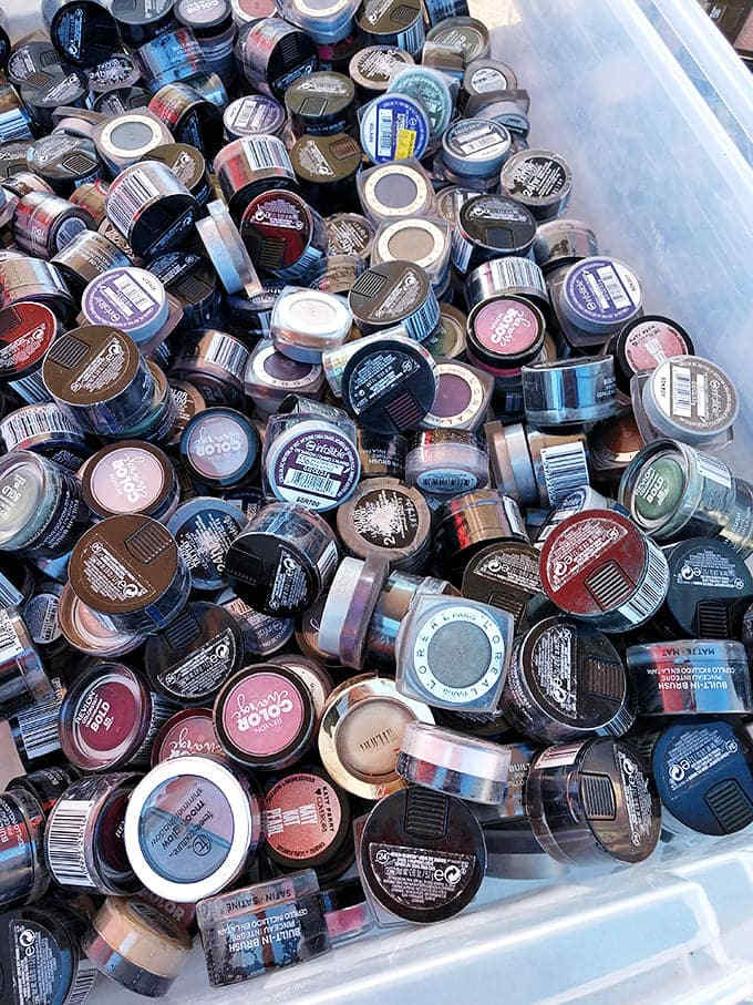 Makeup containers create a rainbow of beauty possibilities, proving glamour comes in all shapes and sizes.