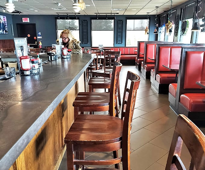 Counter seating&mdash;where solo diners become temporary neighbors and the coffee refills come with a side of local wisdom.