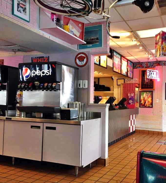 Even the drink station maintains that perfect balance of nostalgia and functionality that makes the Pixie feel like a living museum of American dining.