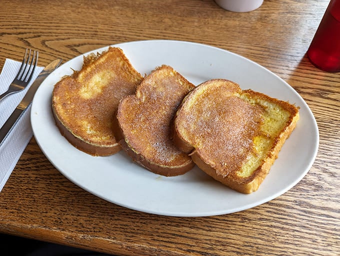 French toast that makes you question why anyone would ever eat cereal again&mdash;golden, crisp edges giving way to custardy centers.