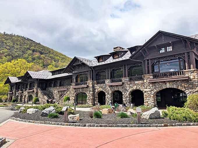 The Bear Mountain Inn – where Adirondack rustic meets sophisticated comfort, proving wilderness retreats don't require sleeping bags.