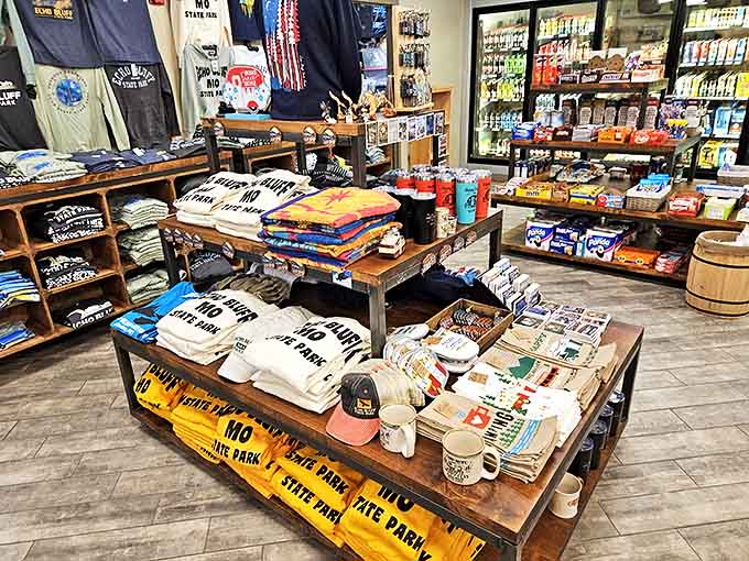 The park store offers everything from emergency s'mores supplies to "I survived the wilderness" souvenirs for your less adventurous friends back home.