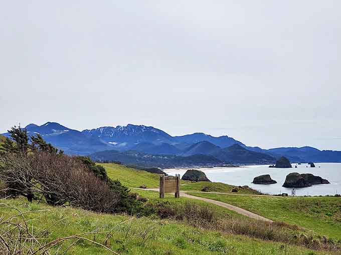 Mountains meet ocean in a landscape so perfect it looks like Mother Nature was showing off. The coastal panorama that launched a thousand desktop backgrounds.