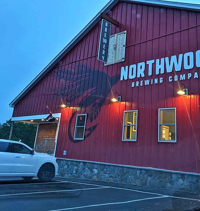 The red exterior glows at dusk like a lighthouse for the hungry, guiding travelers to safe harbor and excellent seafood.