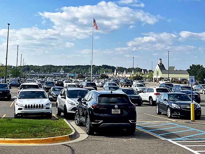 The packed parking lot tells the true story &ndash; Kensington Valley Outlets isn't just shopping, it's a destination worthy of burning a tank of gas.