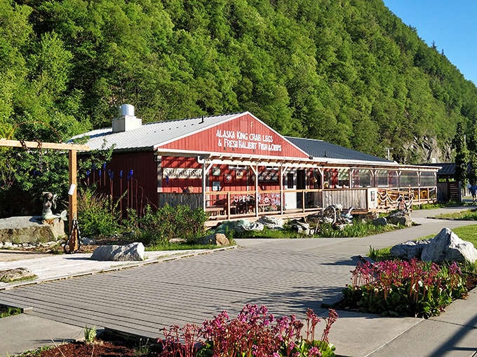 This rustic red fish house promises the freshest Alaskan seafood, where "catch of the day" might have been swimming just hours before landing on your plate.