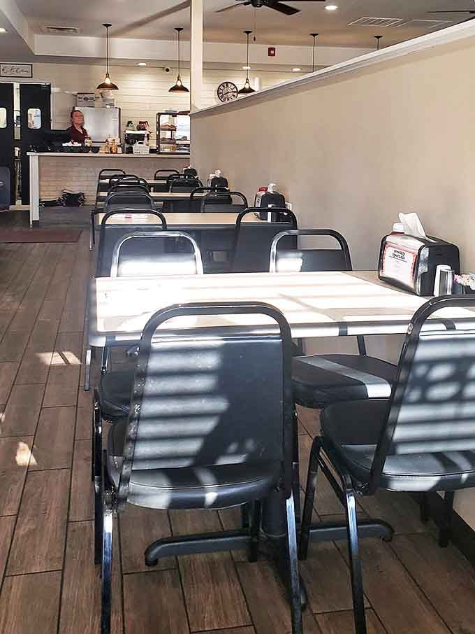 Morning light streams through windows, creating spotlight moments on tables waiting for their starring role in your day.