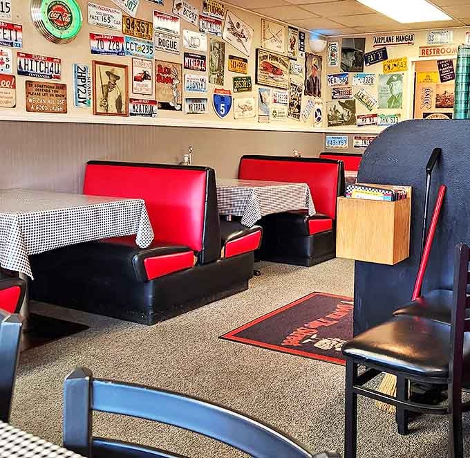 Those red booths have cradled more Idaho families through Sunday breakfasts than church pews—and they're twice as comfortable.