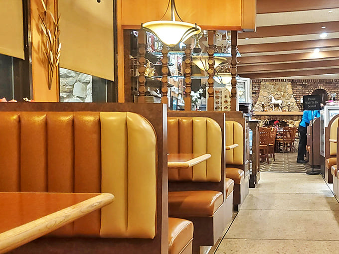 The booth section offers semi-private dining with all the comfort of your favorite living room chair, minus having to do the dishes.