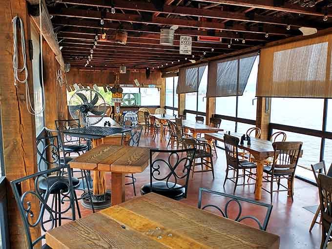 Mismatched chairs and wooden tables with a million-dollar view&mdash;the kind of dining room where memories are made between bites of perfectly fried fish.