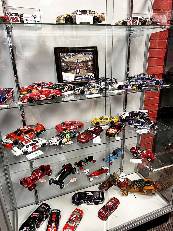 NASCAR heaven in miniature form—these collectible cars represent speed dreams and Sunday afternoons glued to the television.