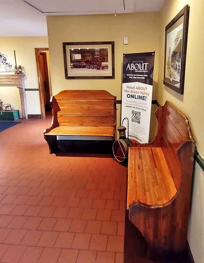 The waiting area features church pew-style seating &ndash; because patience truly is a virtue when Stoby's cheese dip and famous sandwiches are your heavenly reward.