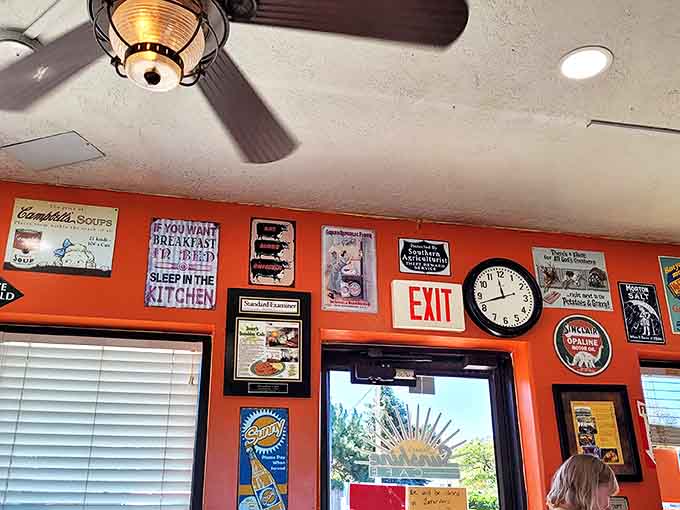 Wall decor that tells you everything you need to know: "If you want breakfast in bed, sleep in the kitchen."