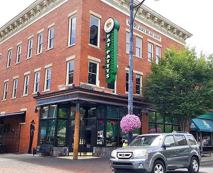 Fat Patty's corner location in a historic brick building proves that sometimes the best new traditions happen in spaces with plenty of history.