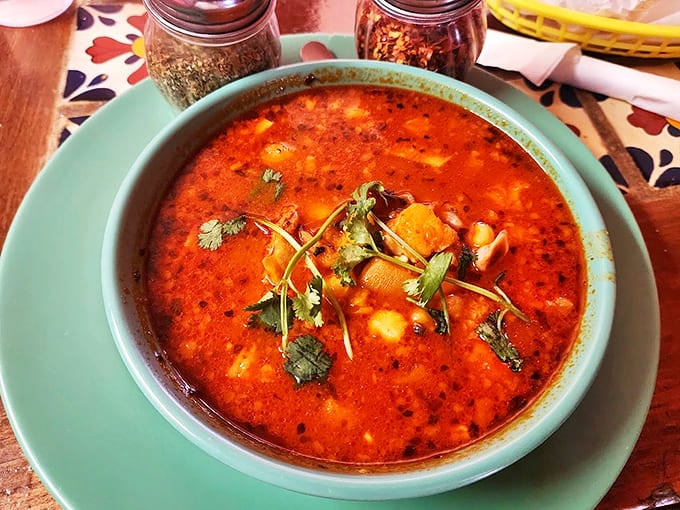 This isn't just soup&mdash;it's liquid sunshine. Menudo with such vibrant color and aromatic herbs, it's practically therapeutic for both body and soul.