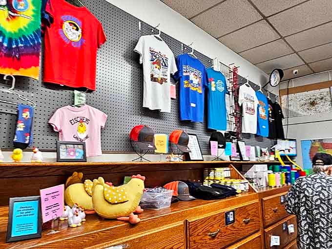 Chicken-themed merchandise that lets you take home the memory, if not the recipe. The ultimate souvenir for those who've fallen under the Eischen's spell.