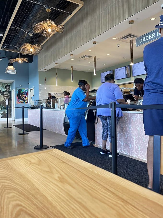 The moment of anticipation at Ruby's order counter. Everyone in line knows they're just minutes away from Southern comfort nirvana.