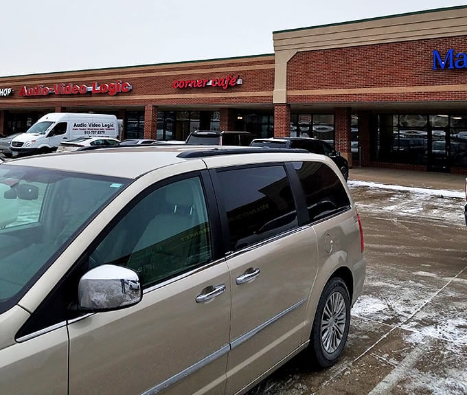 Even in winter, Corner Cafe's warm glow beckons from the strip mall like a lighthouse guiding hungry souls to safe harbor.
