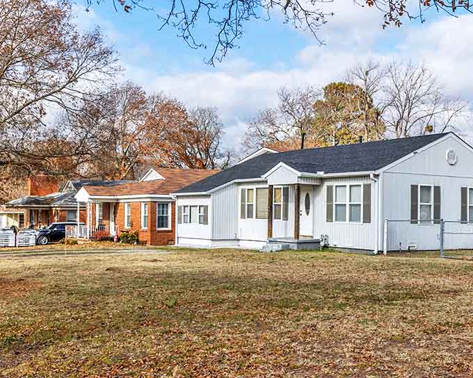Modest homes with generous yards speak to Henryetta's practical priorities&mdash;where having room for a garden trumps keeping up with the Joneses.