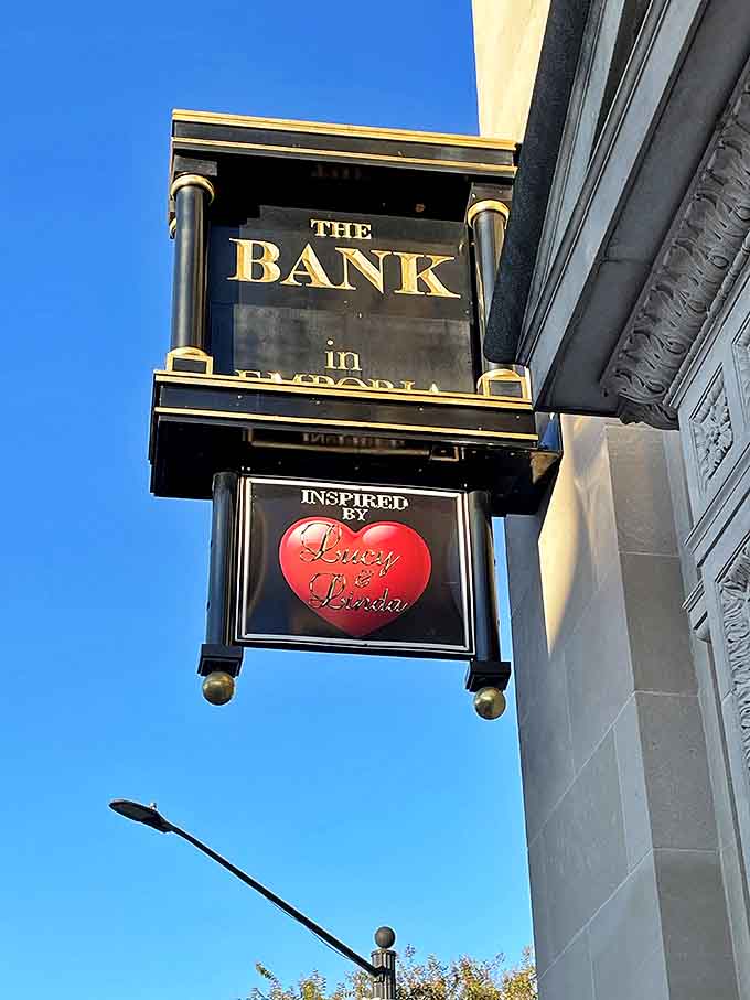 The Bank sign hints at a clever repurposing &ndash; where the only deposits now made are memories of good times.