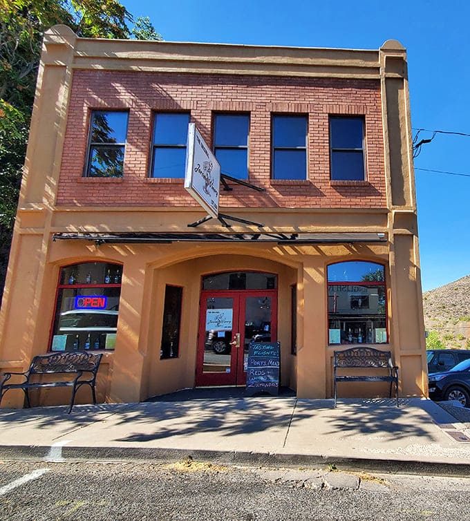 This sunny storefront invites you in with the promise of local flavors—Jerome's answer to "location, location, location" includes a mountain backdrop.