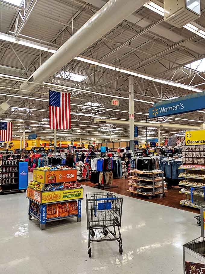 Even in affordable Leesville, some things remain universal: the fluorescent glow of Walmart, where small-town America meets big-box convenience.