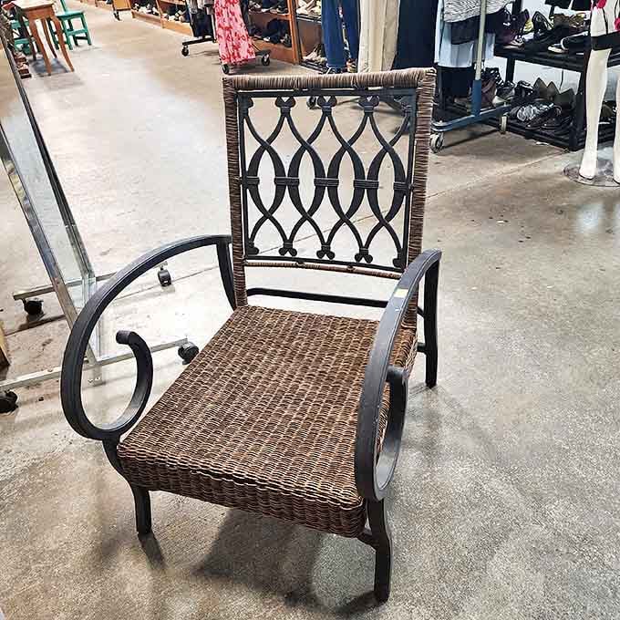 This wicker chair isn't just seating&mdash;it's a throne waiting for its next monarch. Patio royalty for the price of a fast-food dinner.