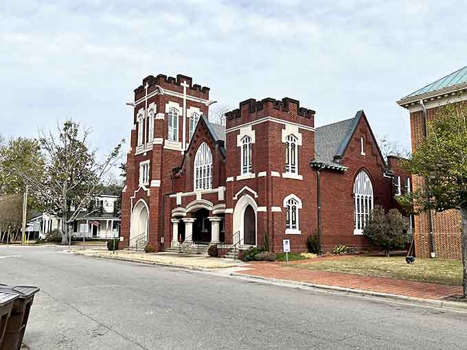 Gothic Revival architecture gives this brick church timeless gravitas. Those arched windows have witnessed generations of Tarboro's most important moments.