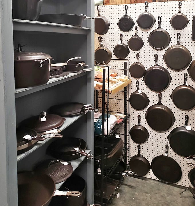 Cast iron paradise! These seasoned beauties have cooked thousands of meals and are ready for thousands more.