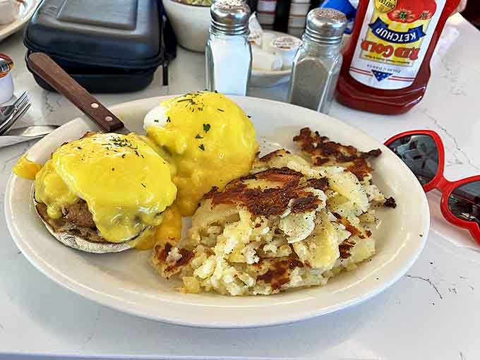 Eggs Benedict's fancy cousin has arrived with crab cakes and hollandaise that's practically glowing with buttery goodness.