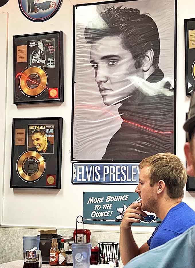 Elvis memorabilia transforms ordinary walls into a shrine to the King &ndash; because nothing complements breakfast like a little "Suspicious Minds."