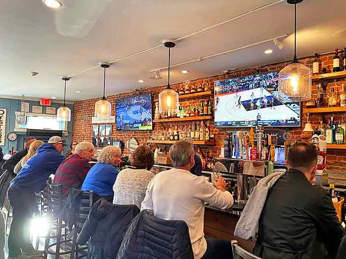 The bar scene: where locals gather to debate important matters like which oyster variety reigns supreme and who's buying the next round.