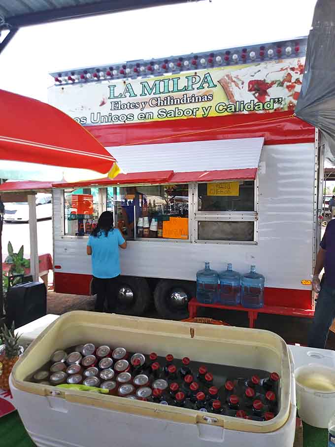 La Milpa's food stand proves treasure hunting builds an appetite that only authentic border region flavors can satisfy.