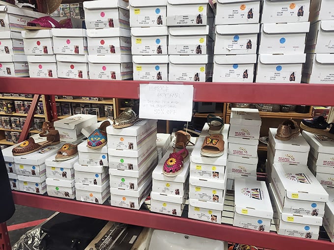 Footwear finds stacked with precision. Someone's about to walk away with handcrafted style at a fraction of retail prices.