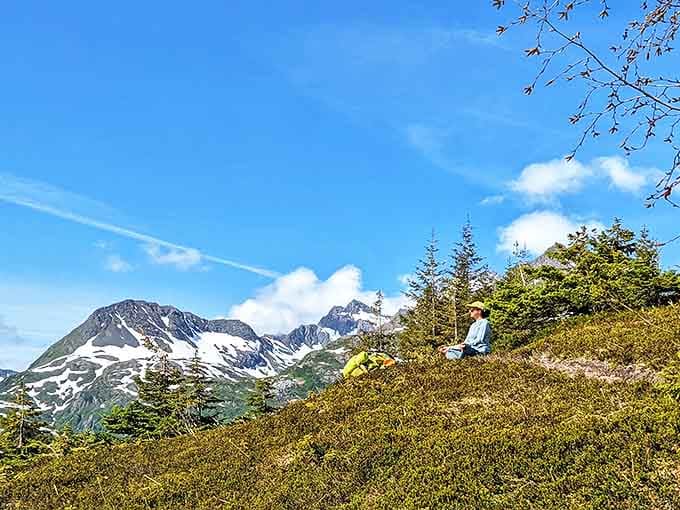 Finding your zen moment is inevitable when the backdrop looks like it was painted by Bob Ross on his most inspired day.
