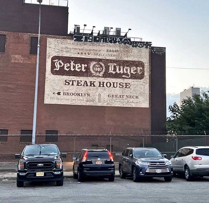 The parking lot view of the iconic sign – a beacon for meat lovers that's been photographed more times than most celebrities.