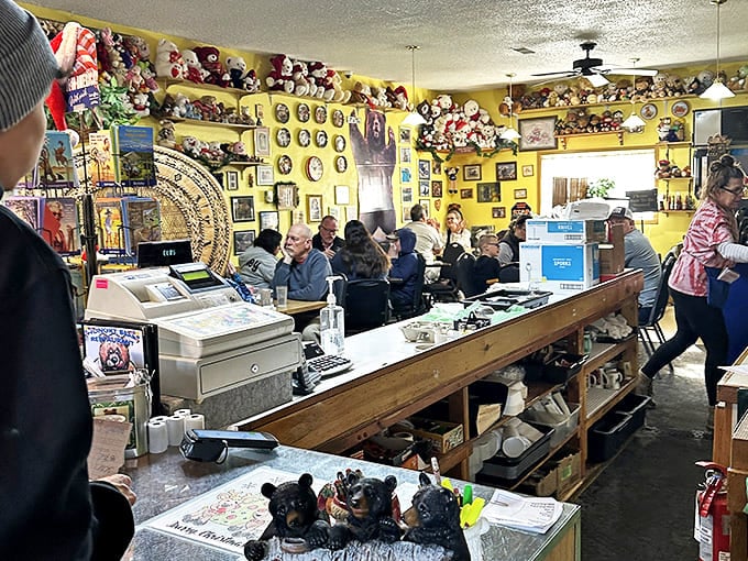 The bustling register area reveals the secret to Hungry Bear's success: a full house of customers who know where to find honest food at honest prices.