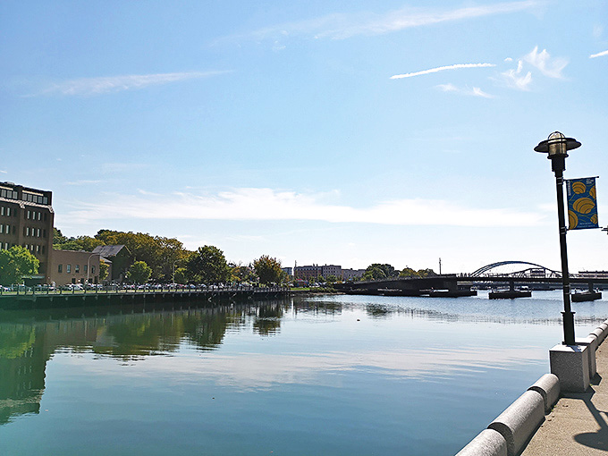 Providence's waterways reflect the city's renaissance spirit. This peaceful urban river has seen centuries of New England history unfold along its banks.