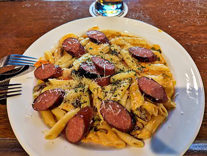 Pasta meets smokehouse in this sausage-studded mac and cheese. Comfort food that's had an upgrade without forgetting its humble roots.