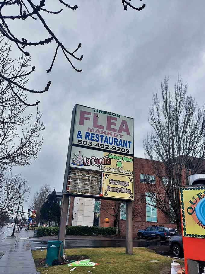 The beacon that guides bargain hunters through Portland's retail wilderness. This sign promises adventure for the wallet-conscious explorer.