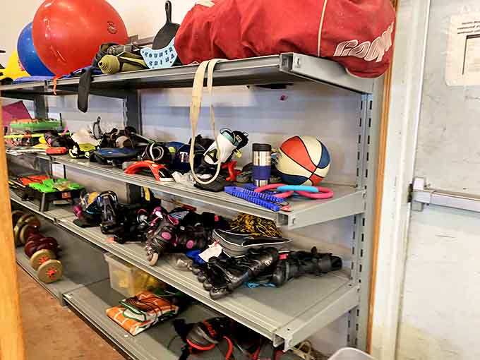 Sports equipment galore! From barely-used baseball gloves to that exercise gear someone bought with January resolution enthusiasm, adventure awaits at fraction-of-retail prices.